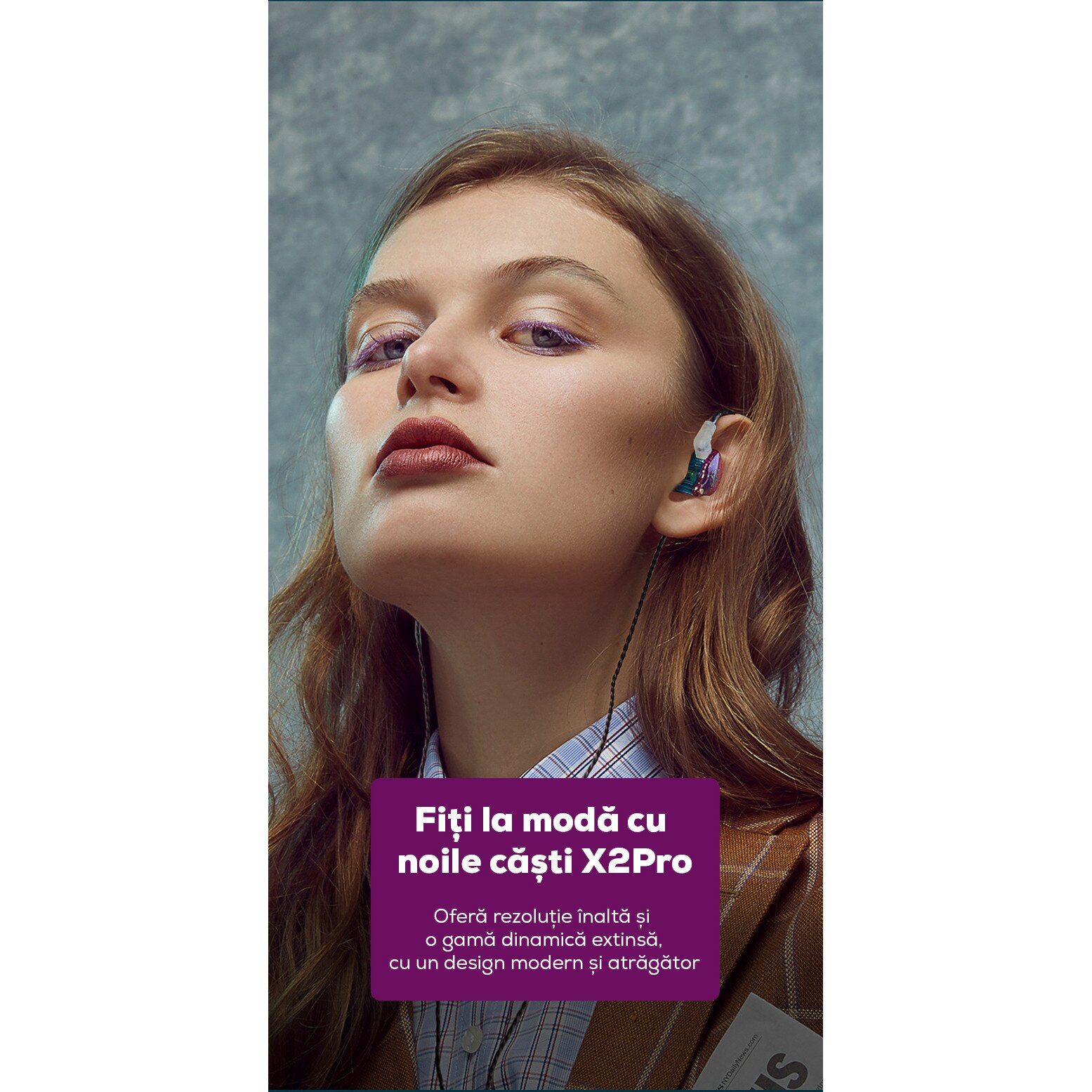 Casti audio cu fir, microfon, X2 Pro, model inedit, mufa jack audio 3.5 ...