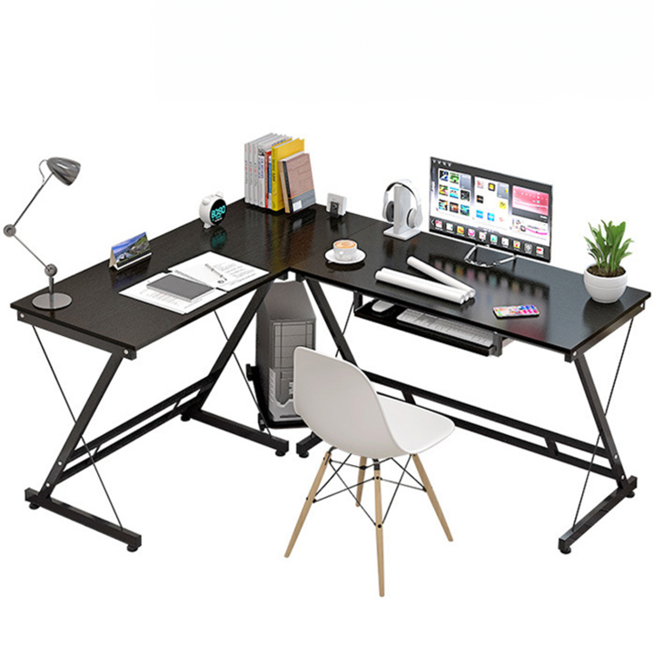 Birou pentru colt, Metal/MDF, 120 x 48 x 74 cm, Negru, Muvu - eMAG.ro