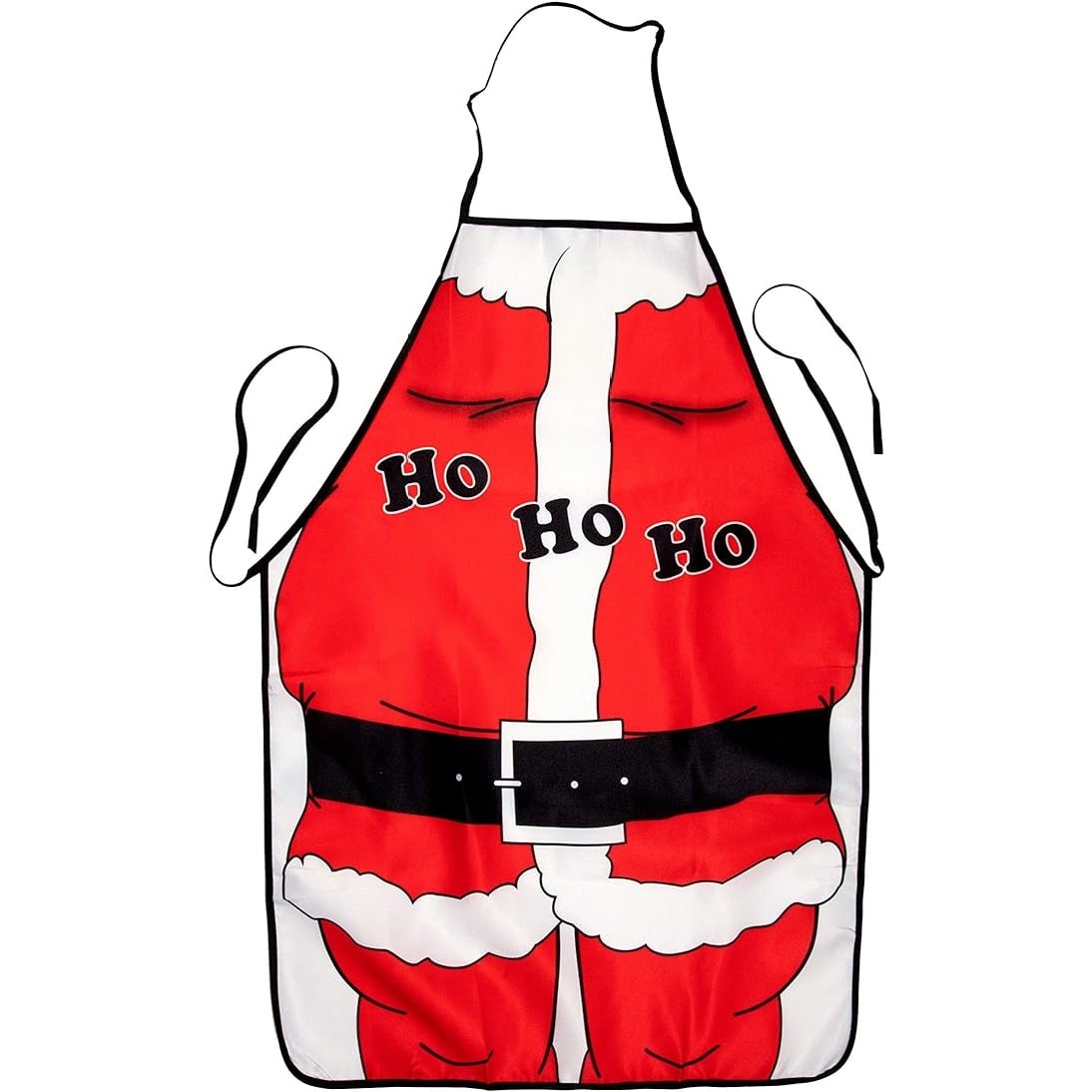 Sort de bucatarie, Model Craciun, Marime Universala, Unisex, Alb/Rosu ...
