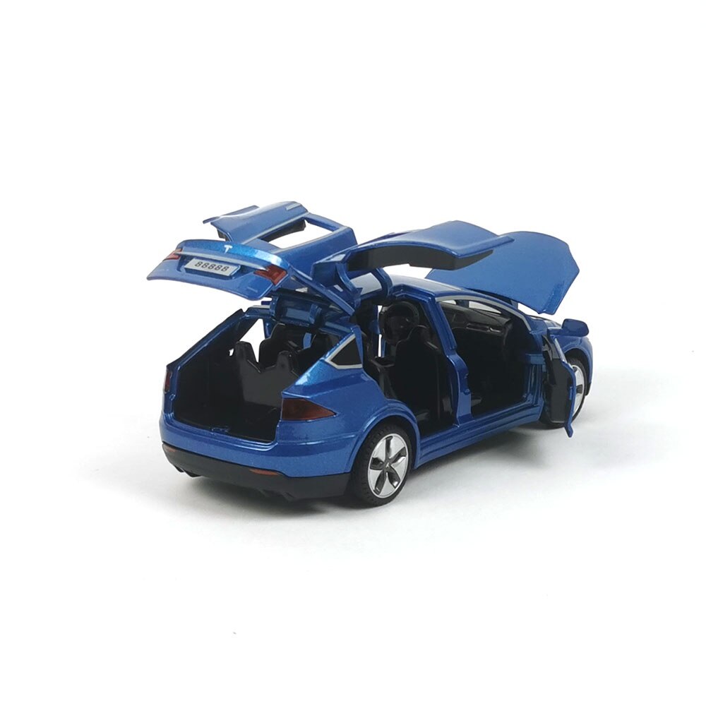Masina din metal, Tesla Model X, 1:22, Albastru - eMAG.ro