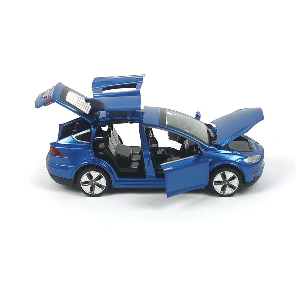 Masina din metal, Tesla Model X, 1:22, Albastru - eMAG.ro