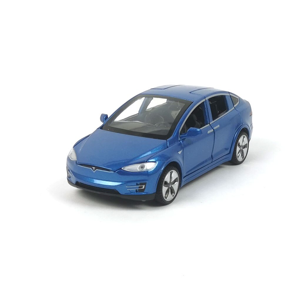Masina din metal, Tesla Model X, 1:22, Albastru - eMAG.ro