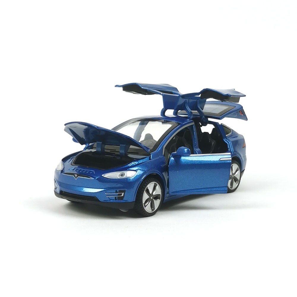 Masina din metal, Tesla Model X, 1:22, Albastru - eMAG.ro