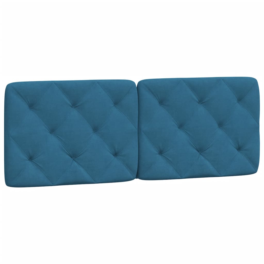 Perna tablie de pat vidaXL, albastru, 120 cm, catifea, 1.65 Kg - eMAG.ro