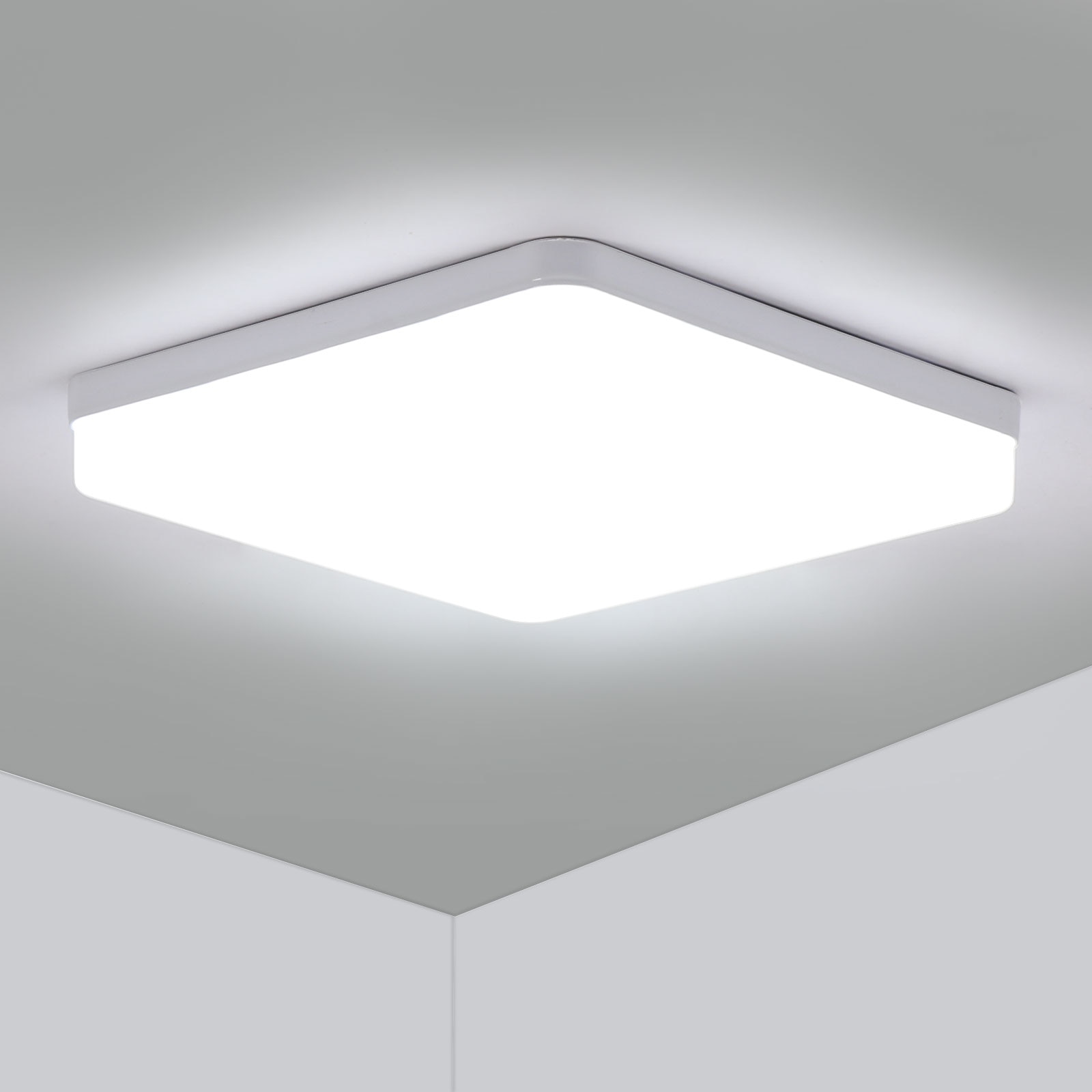 Plafoniere cu LED, Mckalen, 36W, 4050LM, Alb, Patrate, IP44 Rezistent ...