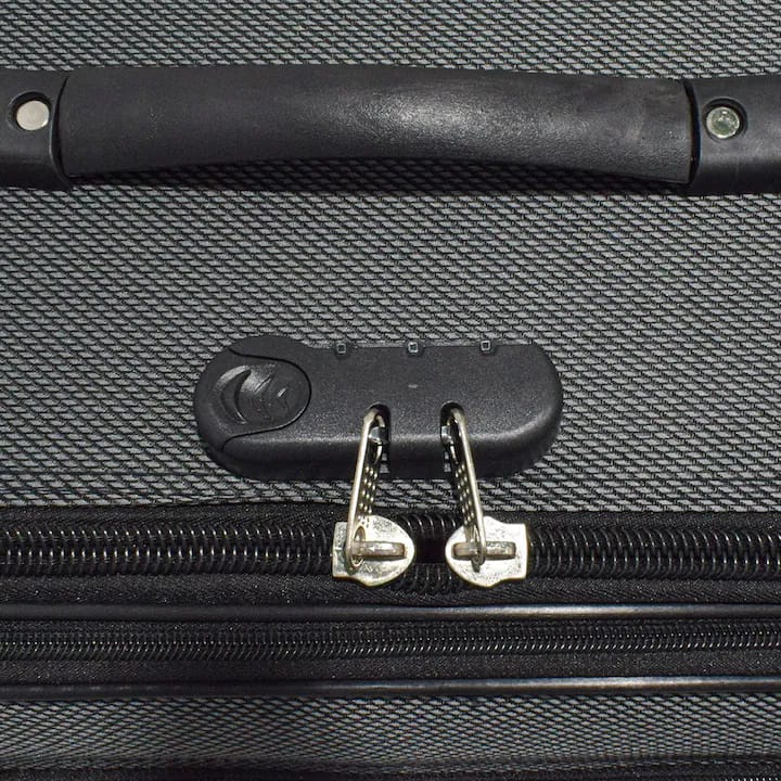 Troler Easy trip 4 roti double 360 grade inchidere cifru negru 77 cm ...