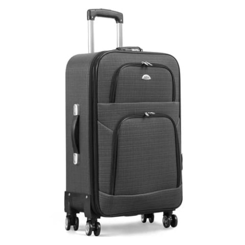 Troler Easy trip 4 roti double 360 grade inchidere cifru gri 68 cm ...