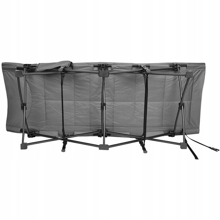 Pat pliant pentru camping, cu saltea si perna, structura metalica ...