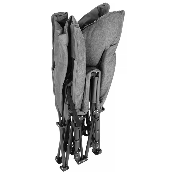 Pat pliant pentru camping, cu saltea si perna, structura metalica ...