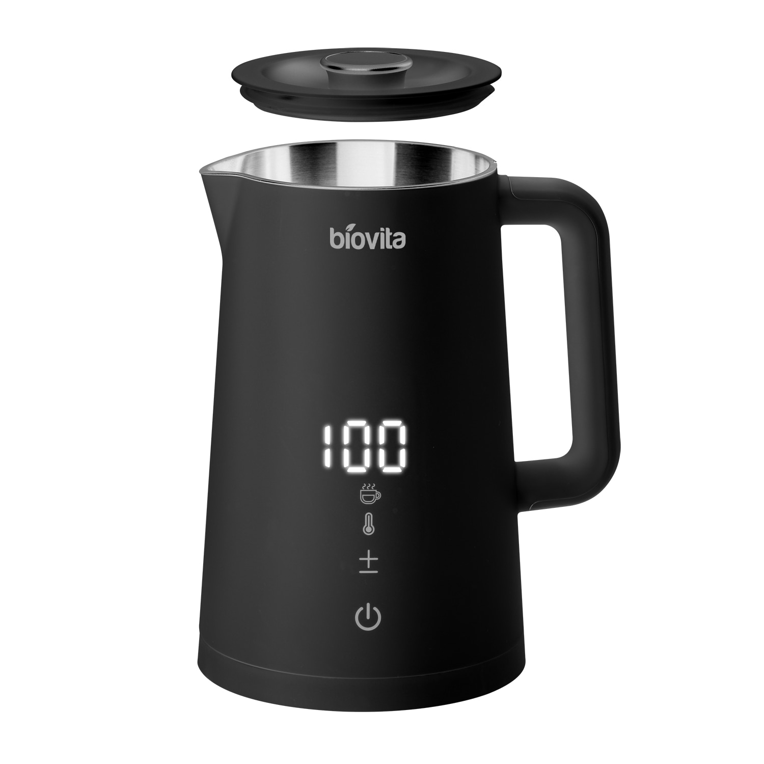 Fierbator Electric, Biovita NERO, 1.7L, 2200W, Interior din Inox ...