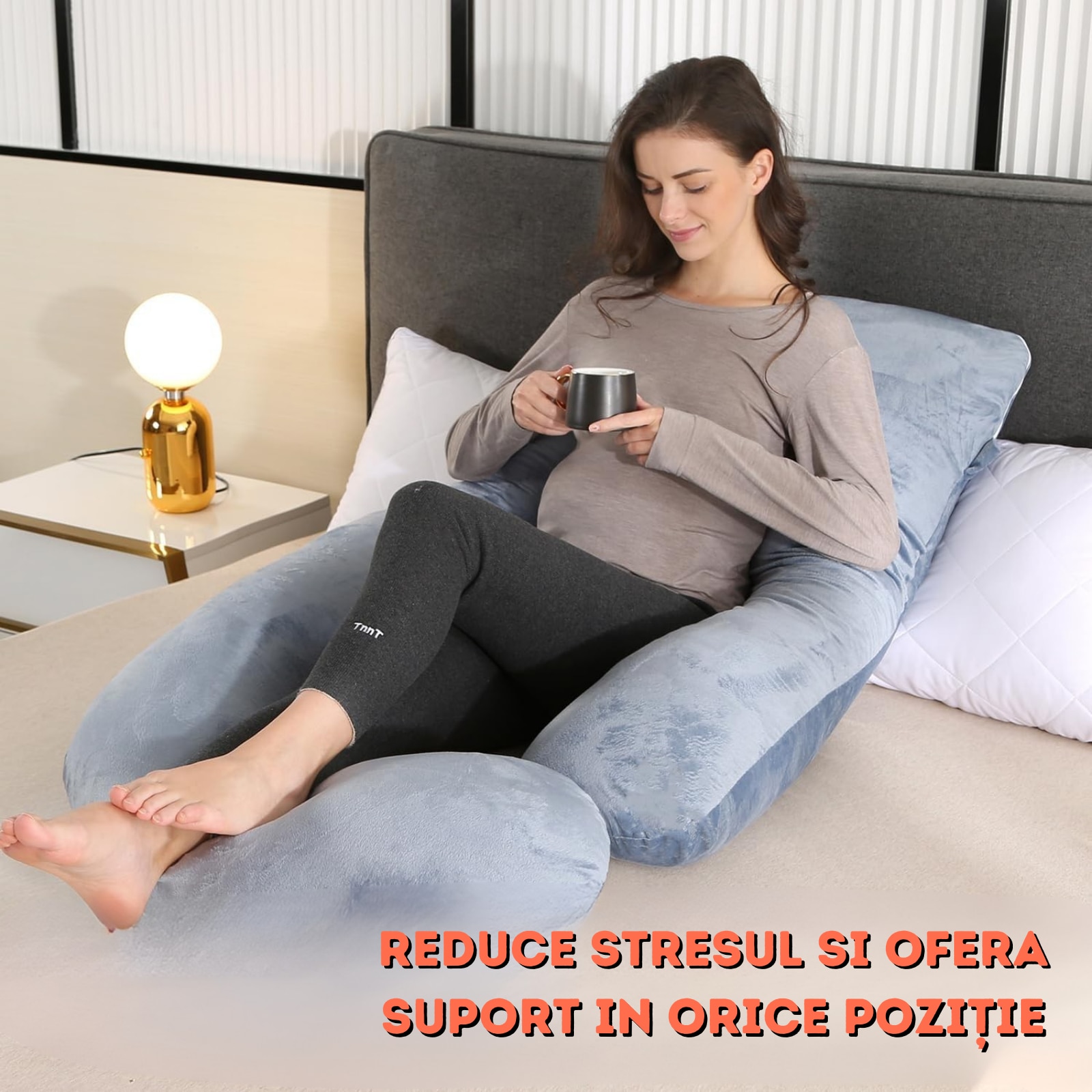 Perna gravide Infiniteea™ 3 in 1, Multifunctionala, Alaptare, Sustinere ...