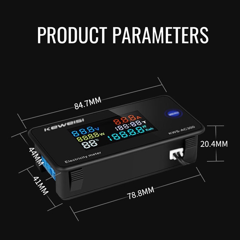 Wattmetru KWS-AC300 cu ampermetru si voltmetru AC 50-300V, 100A - eMAG.ro