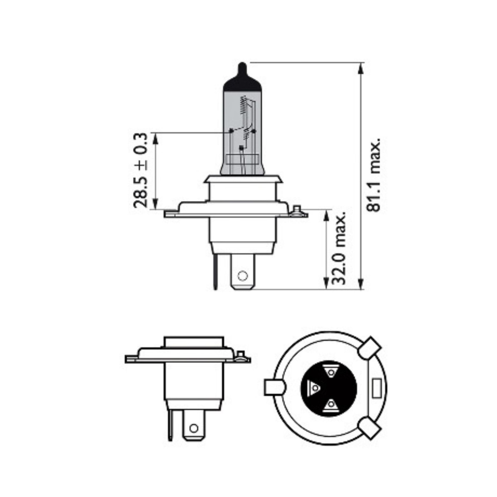 Pachet 2 Becuri Far H4 60/55W 12V White Vision Ultra Philips (Blister ...