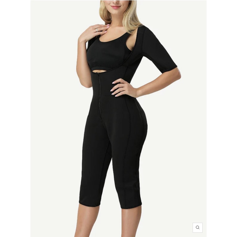 Costum Fitness pentru slabit, dama, SlimBody, Black, Neopren, XL EU ...
