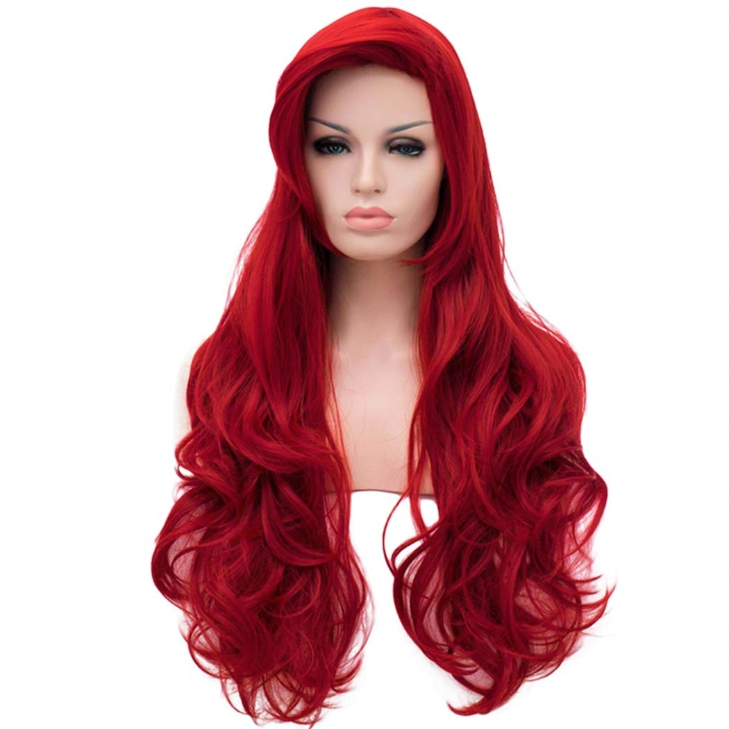 Peruca Roscata, fibra sintetica Premium cu aspect natural, par lung ...