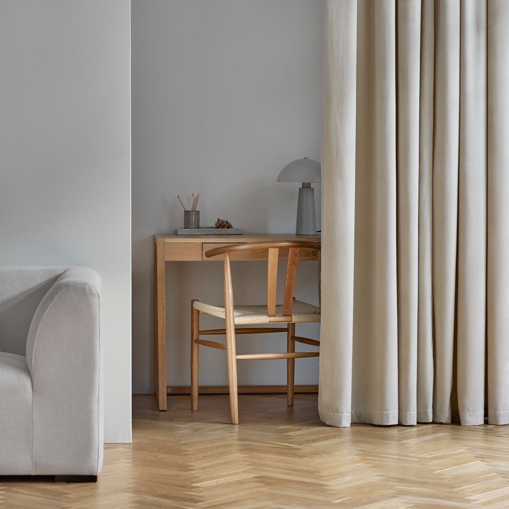 Set de 2 draperii Velvet Curtain, catifea Bej, cu rejansa, 140x300cm ...