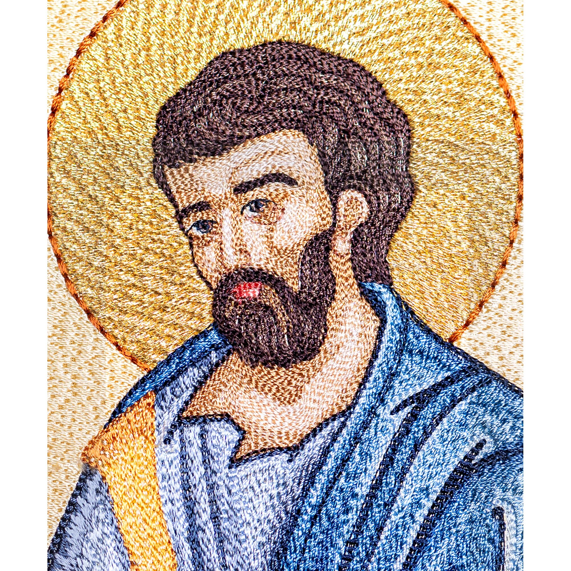 Icoana cu Sfantul Apostol Evanghelist Luca – brodata, inramata, 15 x 18 ...
