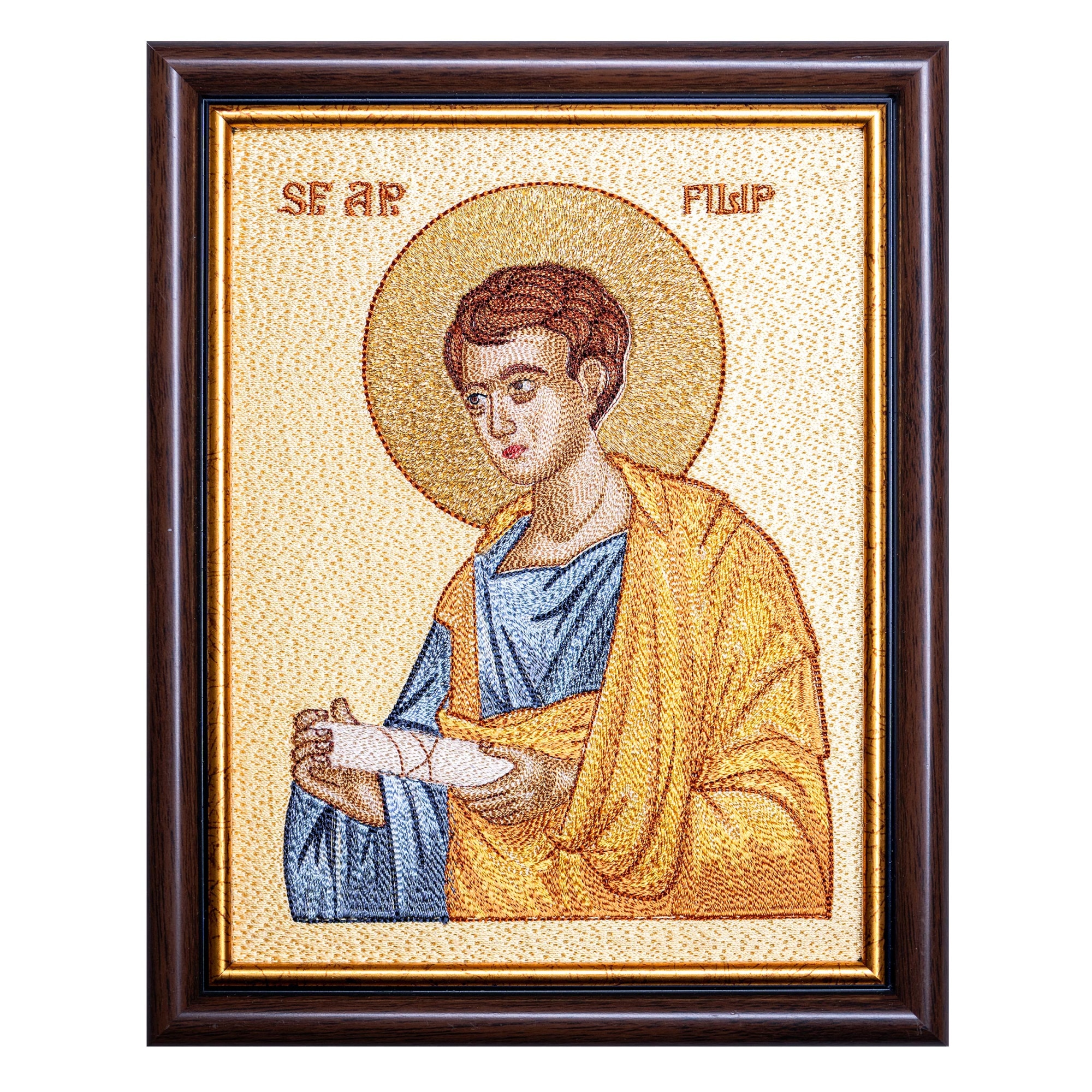 Icoana cu Sfantul Apostol Filip – brodata, inramata, 15 x 18, 5cm - eMAG.ro