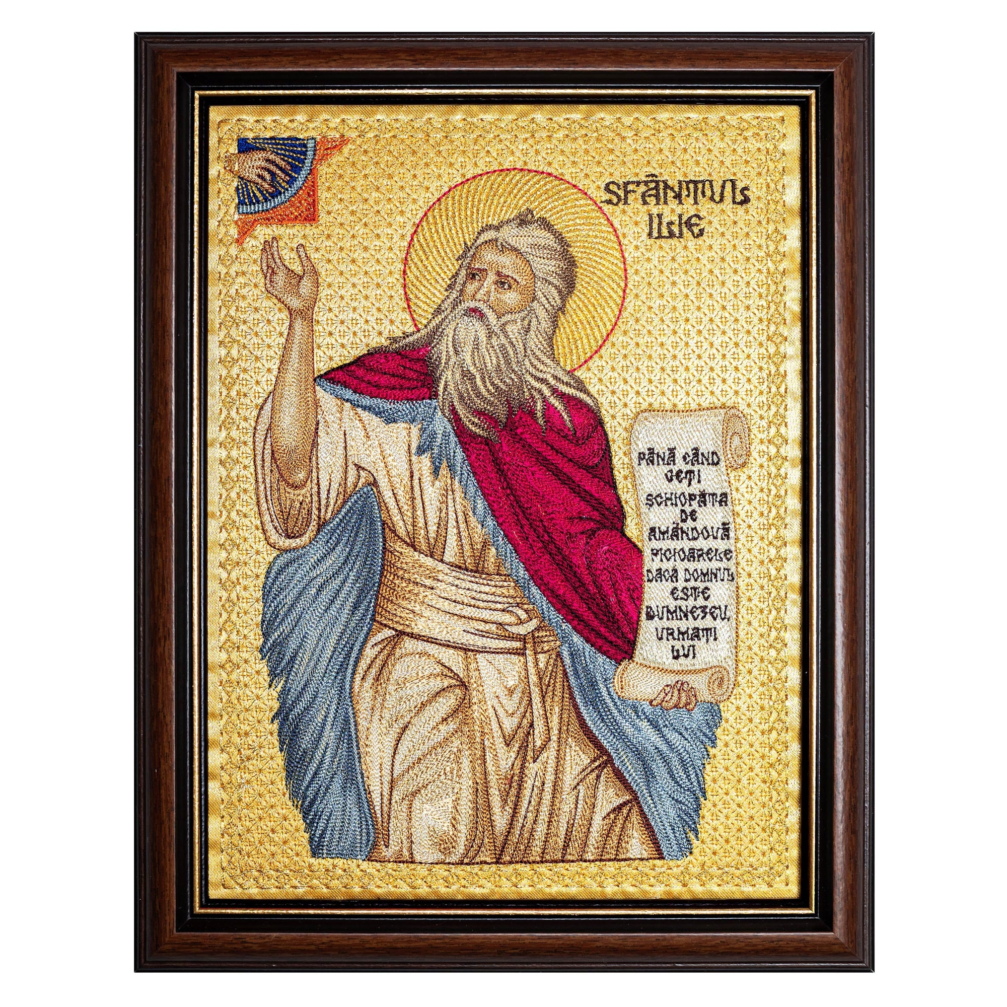 Icoana cu Sfantul Ilie – brodata, inramata 27 x 21 cm - eMAG.ro