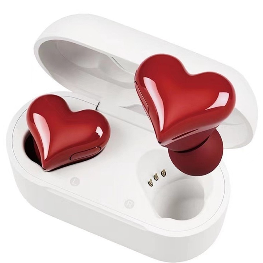 Casti wireless inimioare rosii, Tws, Bluetooth V 5.3, Rezistenta la apa ...