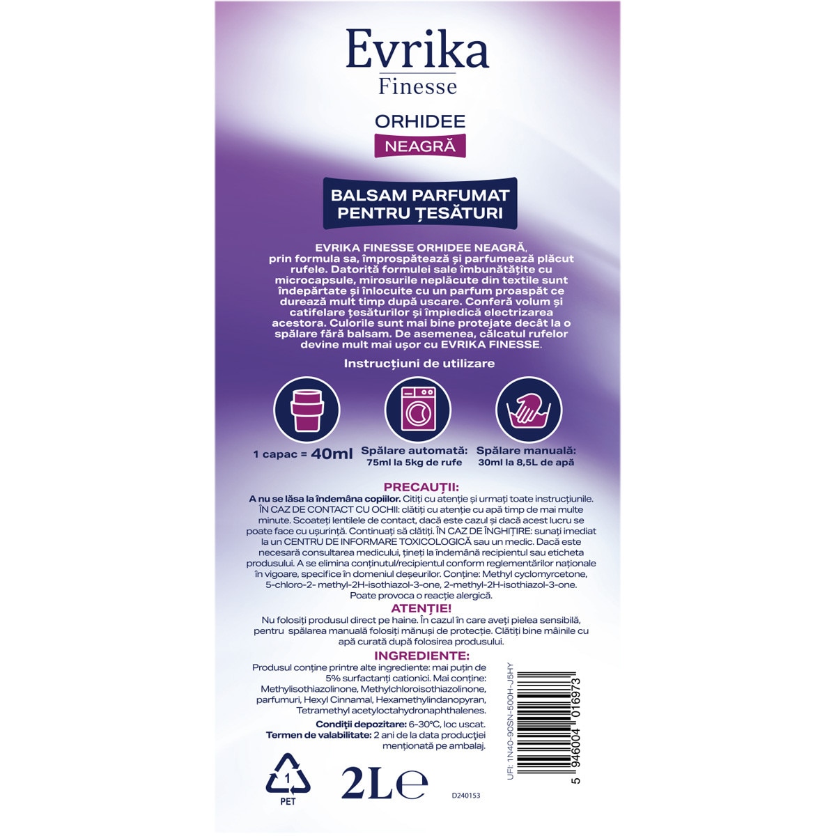 Balsam de rufe Evrika Finesse Orhidee Neagra 2l - eMAG.ro