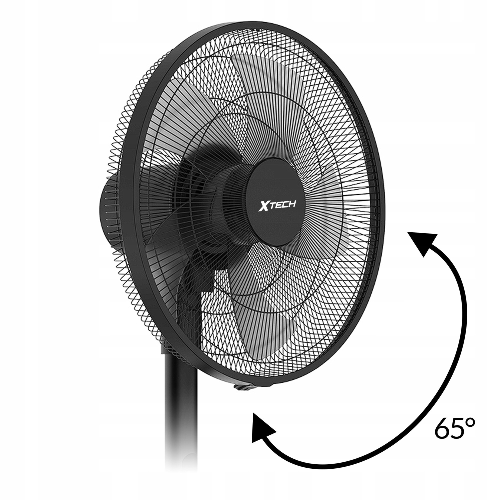 Xtech, Padlóventilátor, fekete, 70-130cm - eMAG.hu