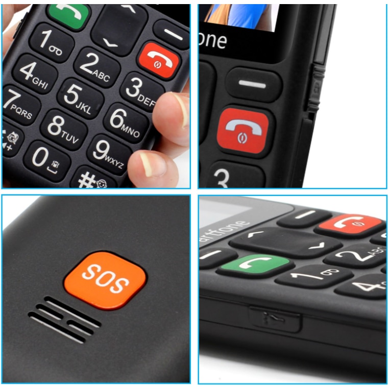 Telefon mobil pentru seniori, Artfone, dual SIM, Butoane mari, meniu in ...