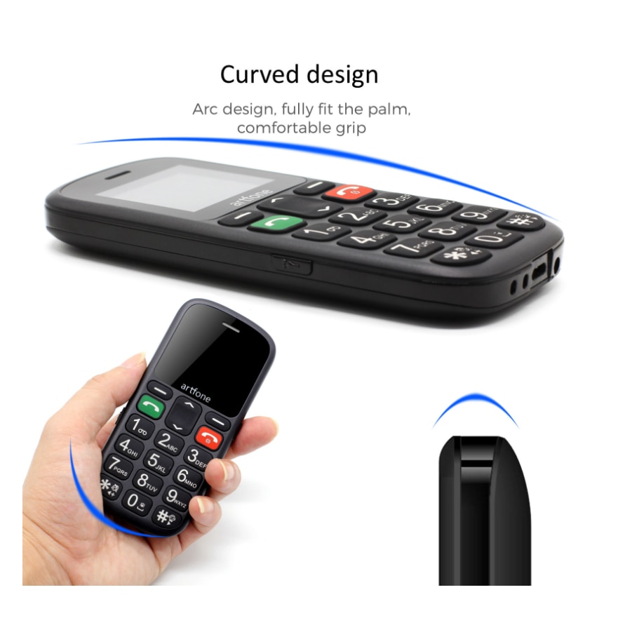 Telefon mobil pentru seniori, Artfone, dual SIM, Butoane mari, meniu in ...