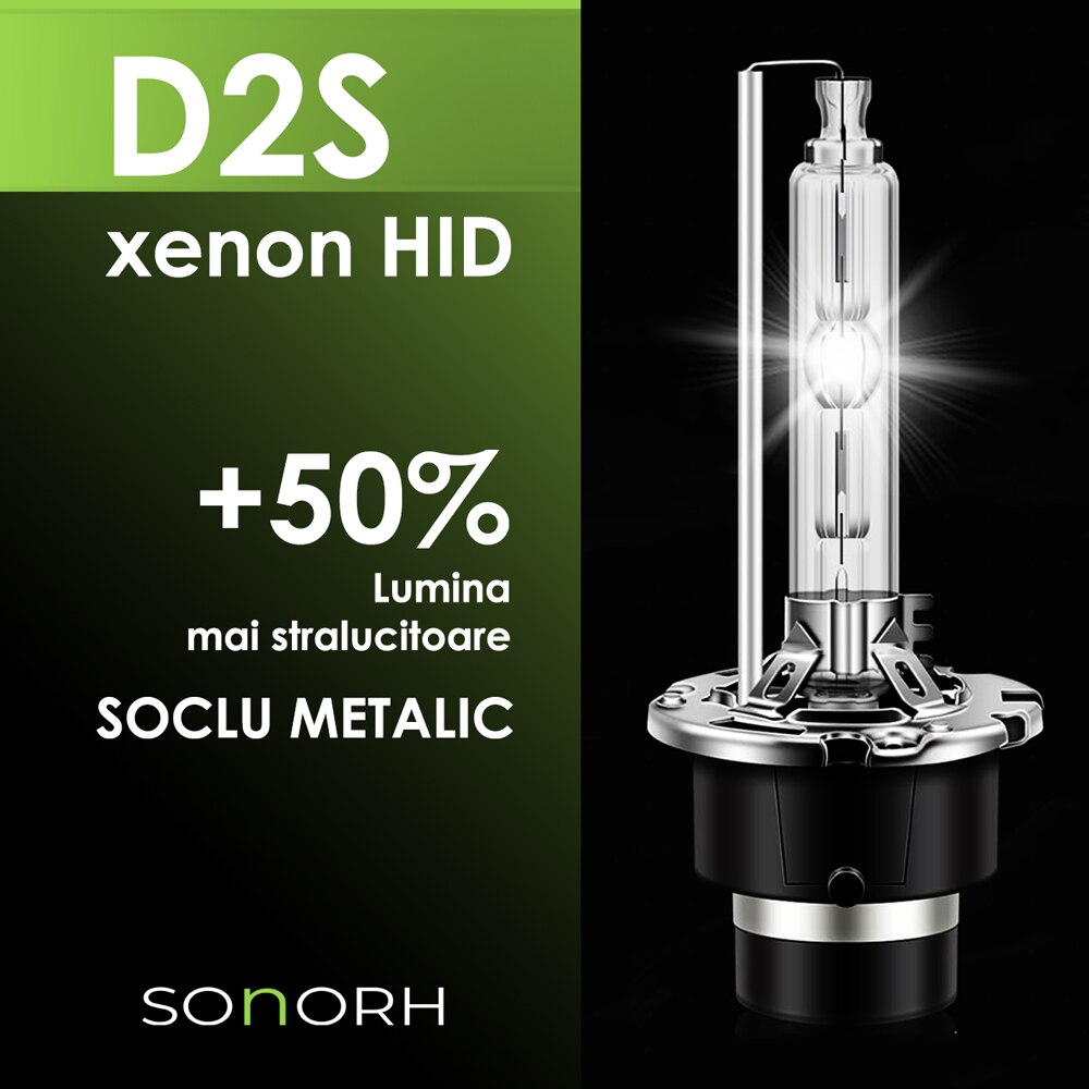 2 db Xenon izzó készlet D2S/D2R, teljesítmény 55W, HID, 6000K, fém talp ...