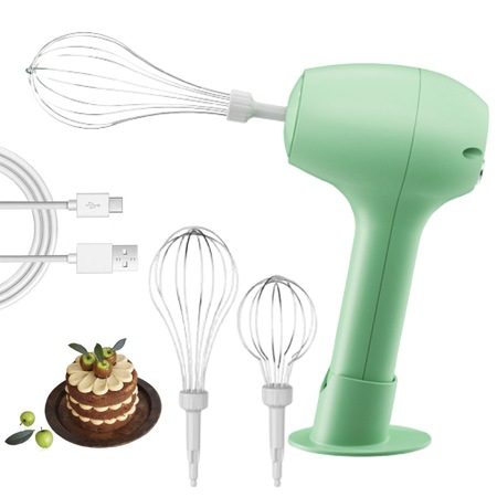 Mixer electric, Portabil, Vertical, 2 trepte viteza, ABS/Inox, 23W, USB ...