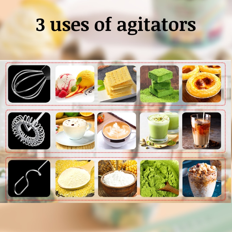 Mixer spuma lapte, cu 3 Inlocuiri de cap agitator, 14000 rotatii/minut ...