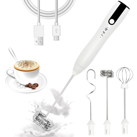 Mixer spuma lapte, cu 3 Inlocuiri de cap agitator, 14000 rotatii/minut ...