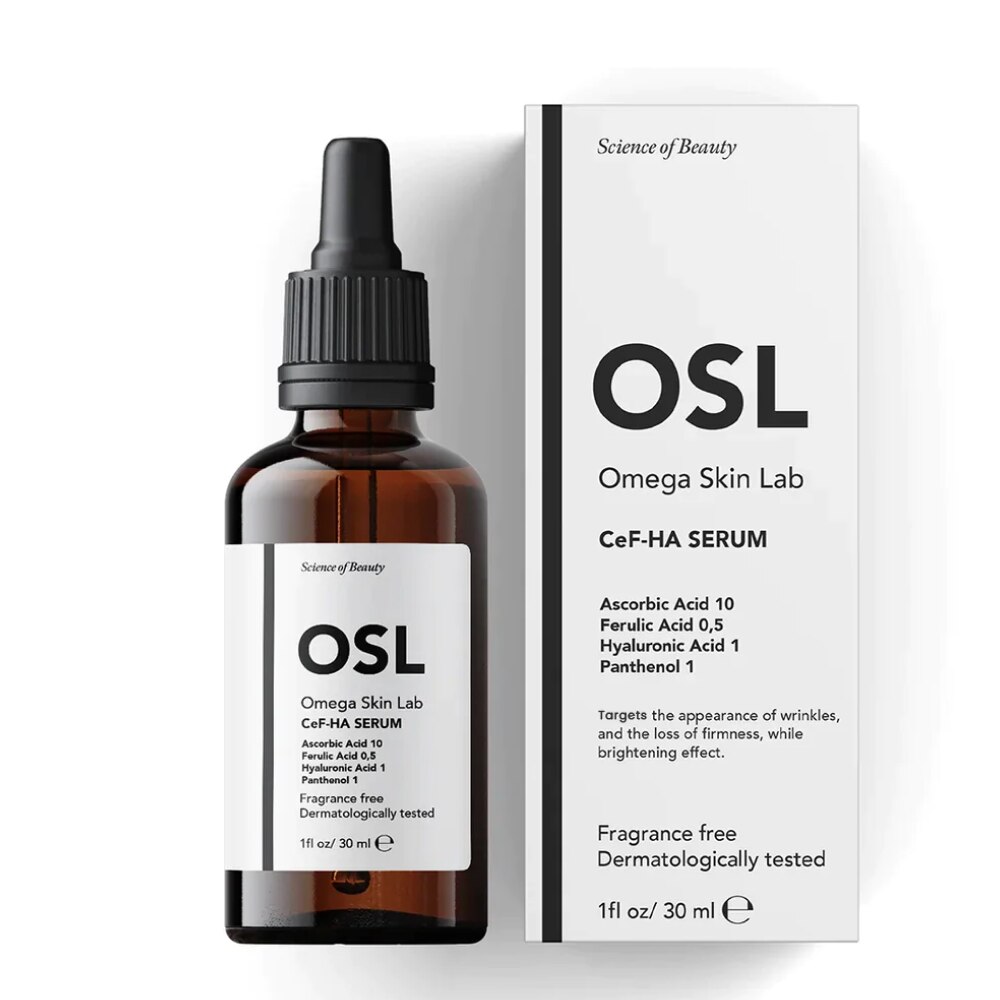 Ser tratament facial OSL Omega Skin Lab, acid ferulic 0.5%, vitamina C ...