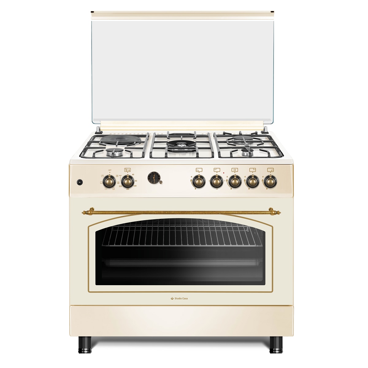 Aragaz Studio Casa, FE90/60 El Avena Rustic, 90 cm, Cuptor electric, 4 ...