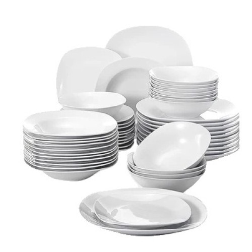 Set 48 servicii de masa, Portelan, Rezistent la temperatura ...