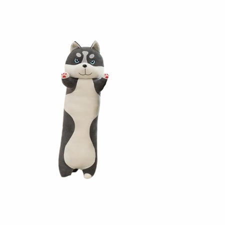 Caine de jucarie, Tip perna, Gri, Plus, 48 cm - eMAG.ro