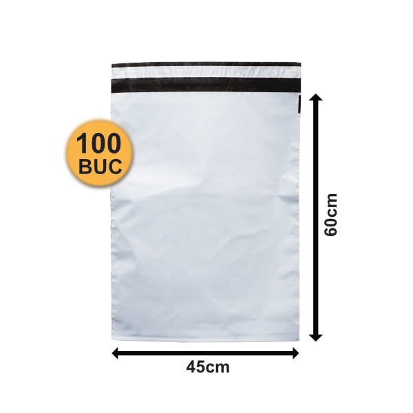 Set 100 Pungi curierat RMF, 450x600+50 mm, 50 microni - eMAG.ro