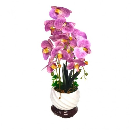 Orhidee artificiala la ghiveci, pvc/ceramica 50x14x14 cm mov - eMAG.ro