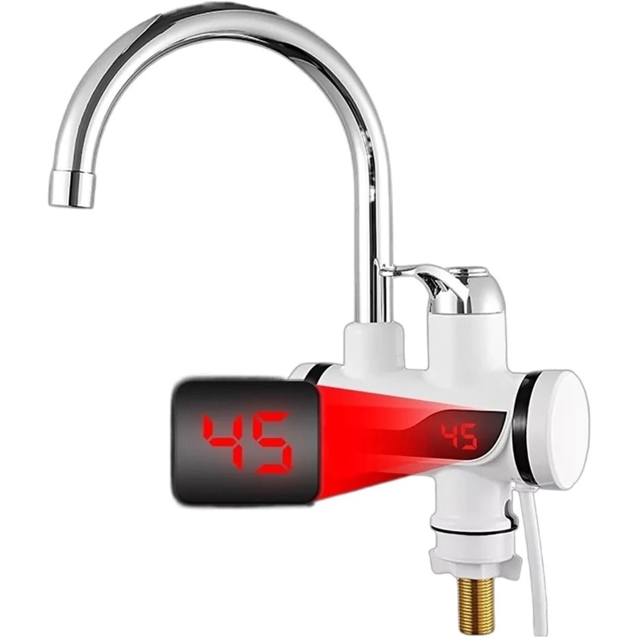 Robinet electric cu dus pentru incalzit apa instant, cu afisaj LED al ...