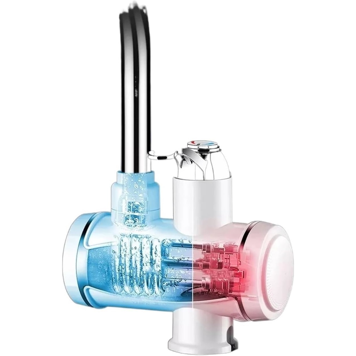 Robinet electric cu dus pentru incalzit apa instant, cu afisaj LED al ...