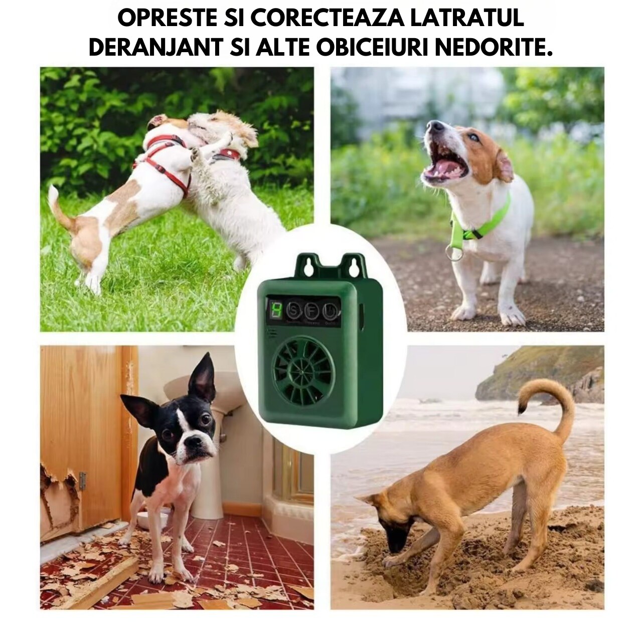 Dispozitiv Profesional Anti-Latrat, Ultrasonic, 4 trepte de intensitate ...