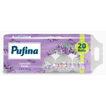 Hartie igienica Pufina Campuri de Lavanda, 20 role, 3 straturi - eMAG.ro