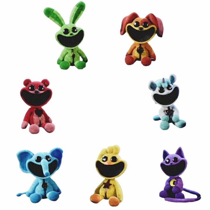 Set de jucarii, The Smiling Critters, Plush, 7 piese, 26 cm - eMAG.ro
