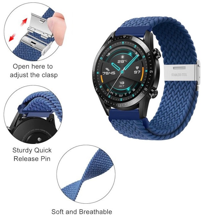 Curea ceas pentru Huawei Watch GT, GT2, GT3, Samsung Galaxy Watch 3 ...