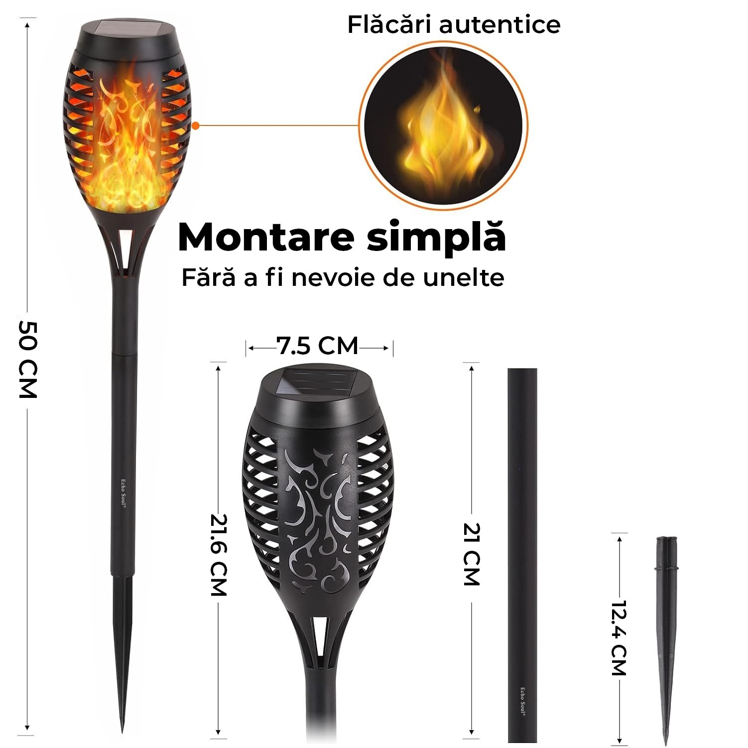Set de 6 Lampi Solare pentru Exterior Echo Soul®, Rezistente la ...