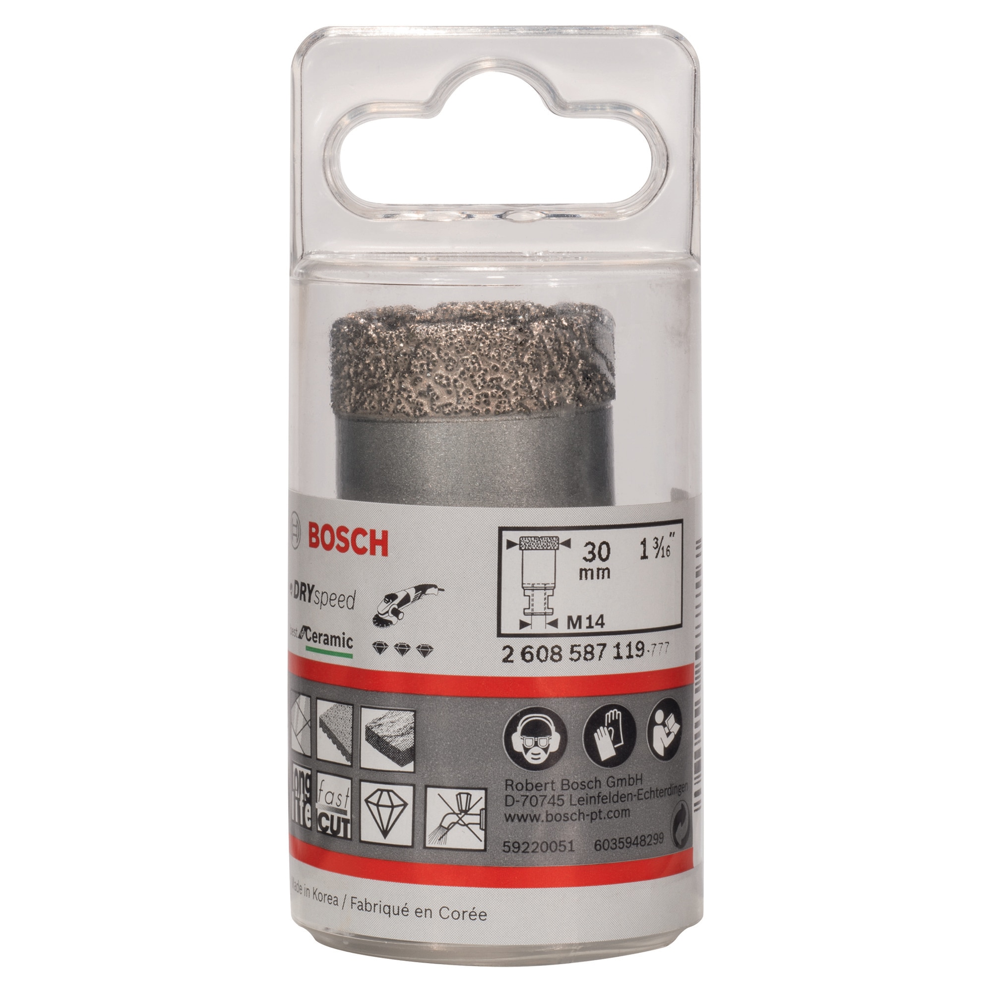 Carota diamantata pentru polizor Bosch Best for Ceramic Dry Speed 30 mm ...