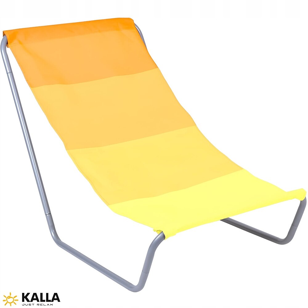 Sezlong Plabil, Kalla, Pentru Gradina, Plaja, Textil/Otel, Galben - eMAG.ro