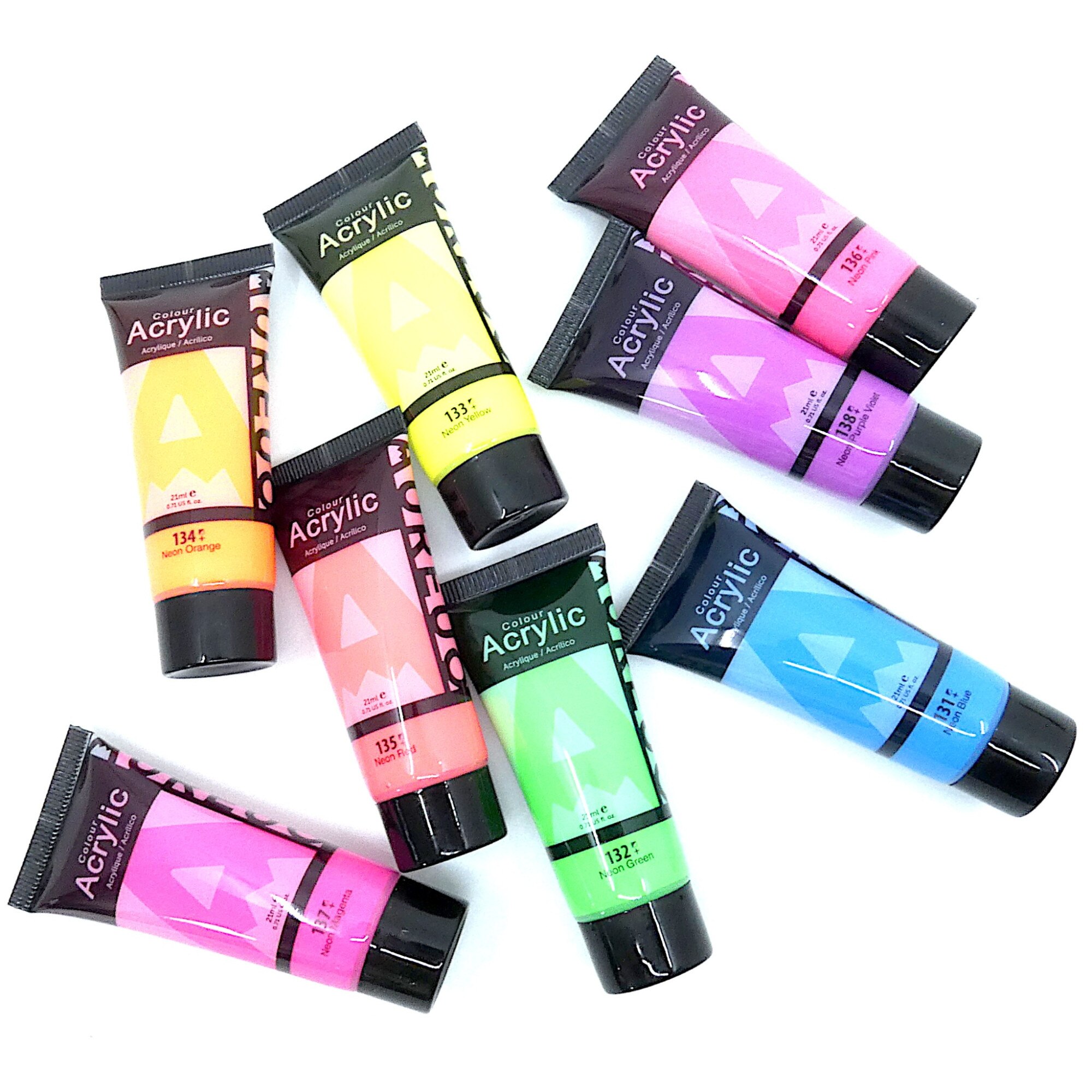 Set Acuarela Neon, AUREUO, 8 culori, multicolor, 8x21ml - eMAG.ro
