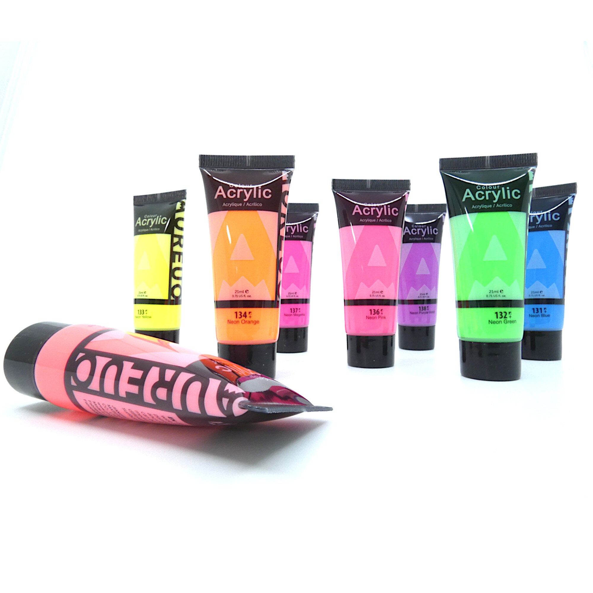 Set Acuarela Neon, AUREUO, 8 culori, multicolor, 8x21ml - eMAG.ro