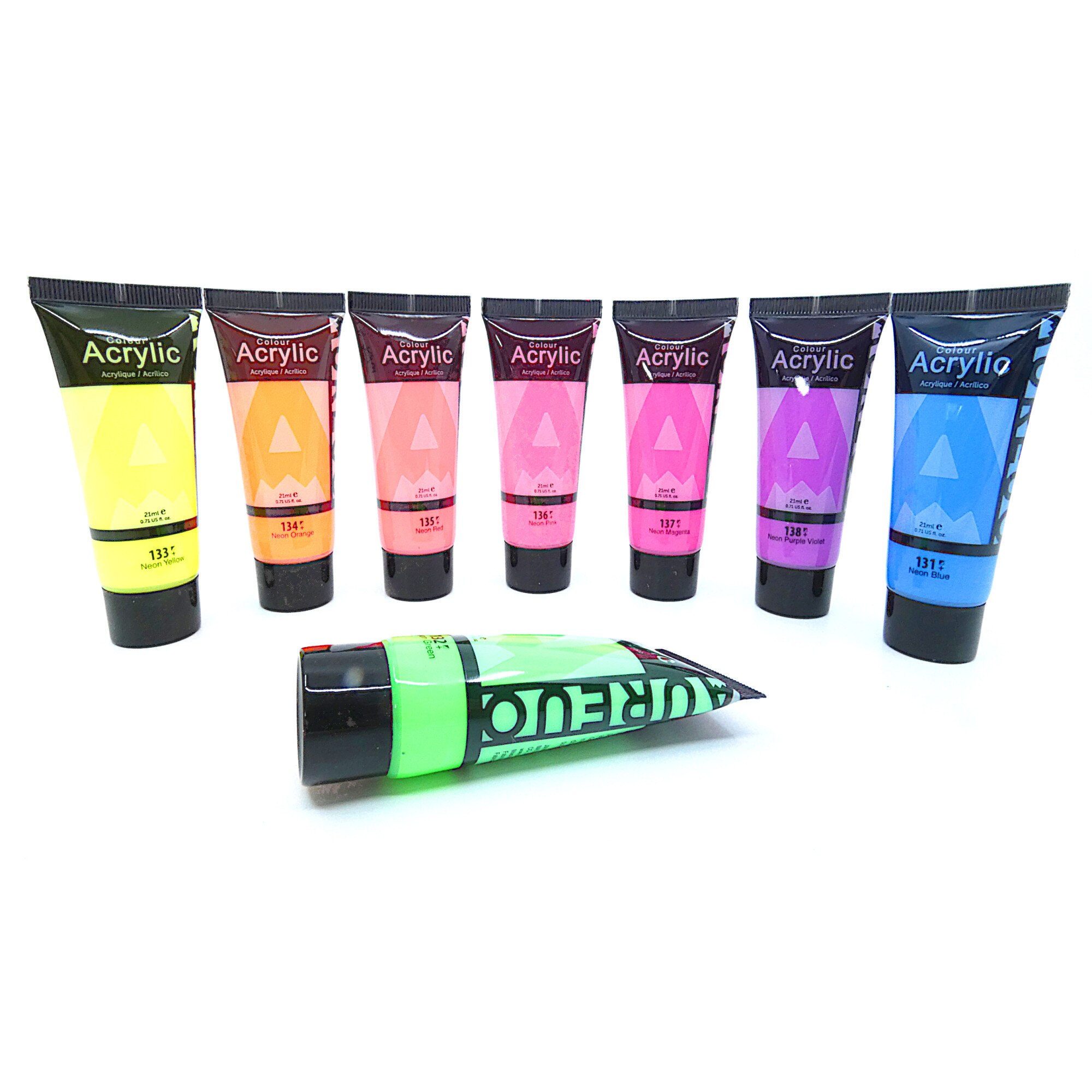 Set Acuarela Neon, AUREUO, 8 culori, multicolor, 8x21ml - eMAG.ro